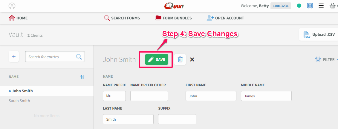 Quik! Vault - Deleting & Editing Client Records (BETA) – Quik! Forms